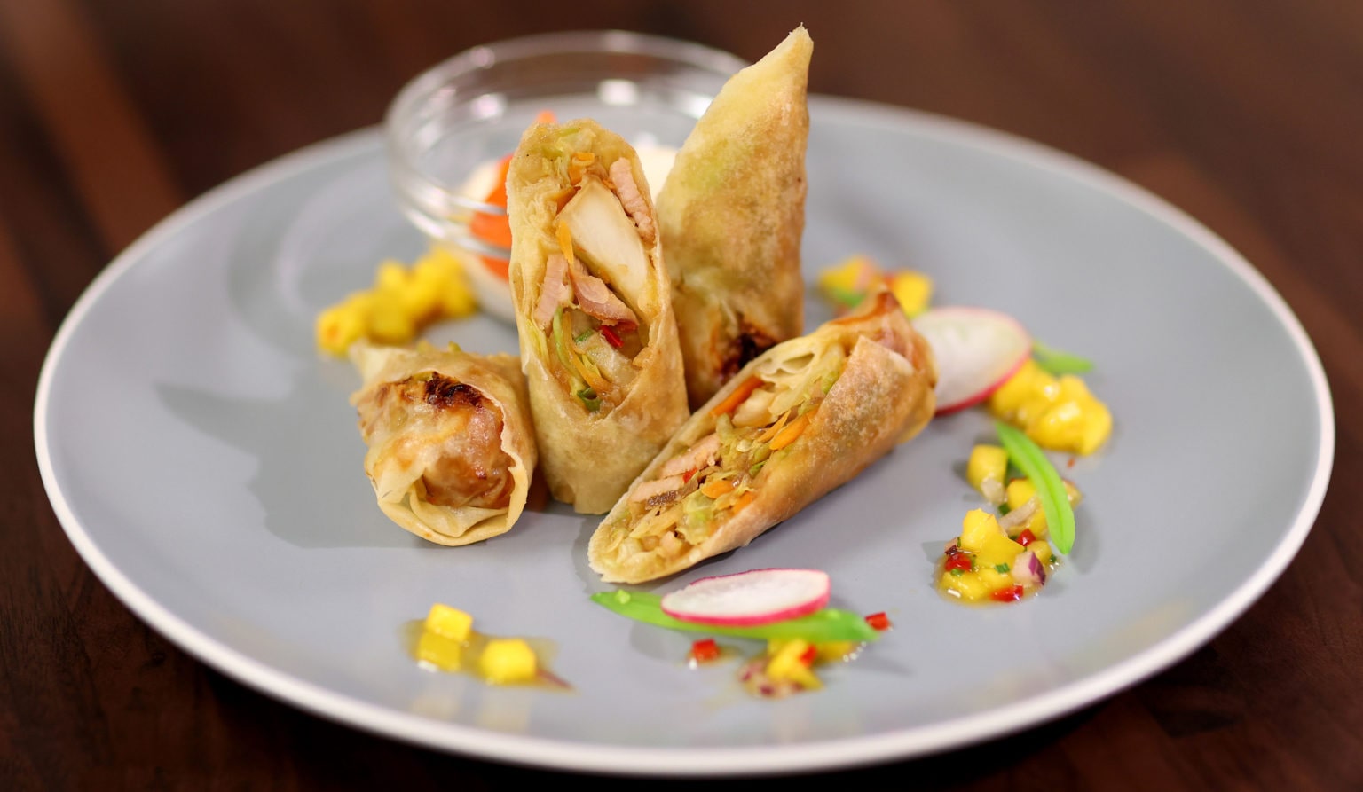 Smoked Turkey Lardons & Cabbage Spring Rolls - Oliver Carty